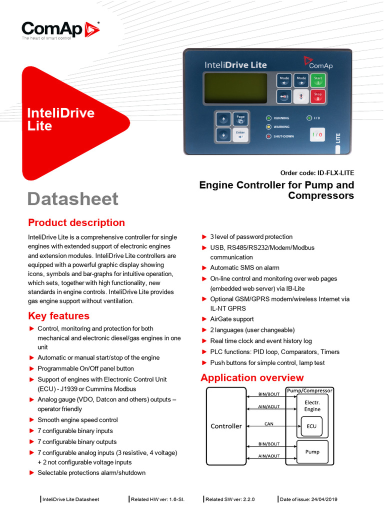 InteliDrive Lite Datasheet | PDF | Power Supply | Voltage