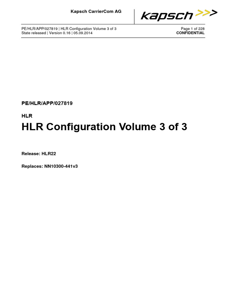 HLR Configuration Volume 3 of 3 | PDF | Service Industries | Telecommunications