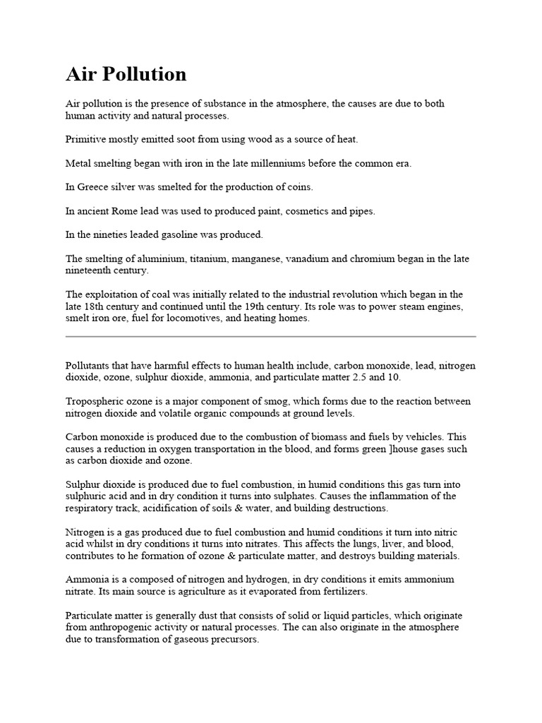 Air Pollution | PDF | Smog | Air Pollution