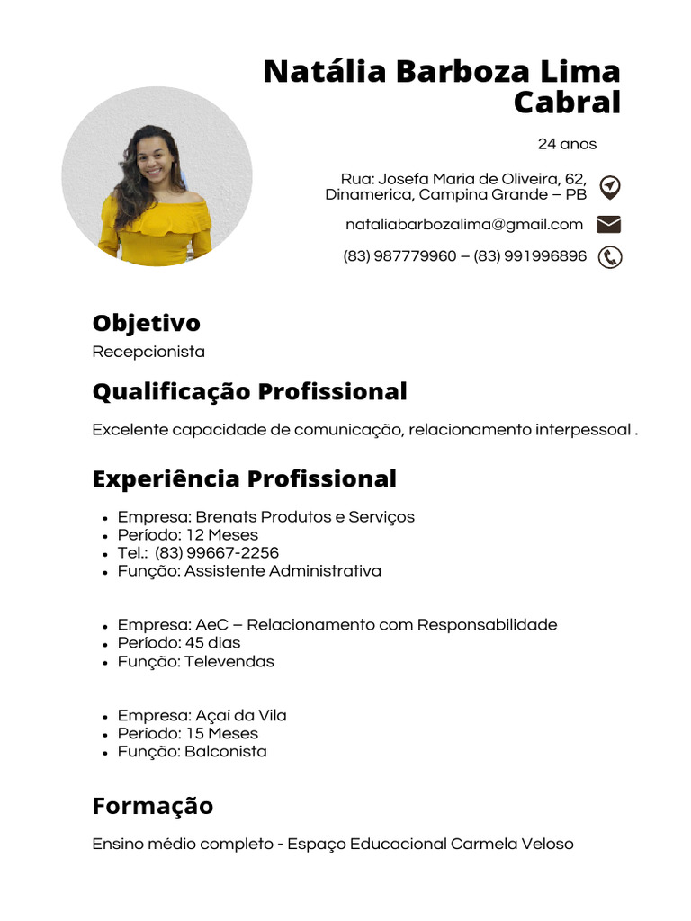 Currículo Natalia | PDF