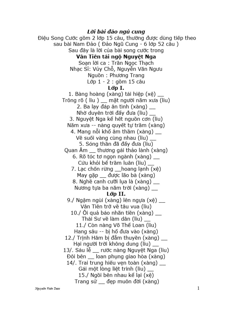 Bai Ban - Dieu Ly | PDF