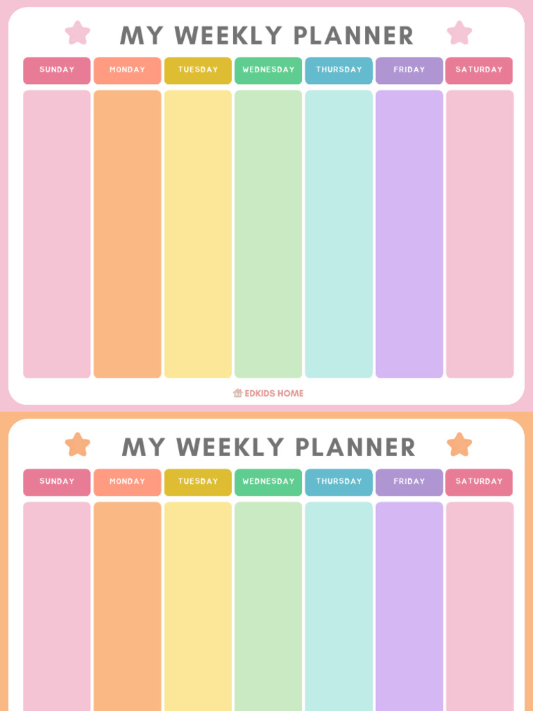 My Weekly Calendar - English | PDF | Download | Copyright