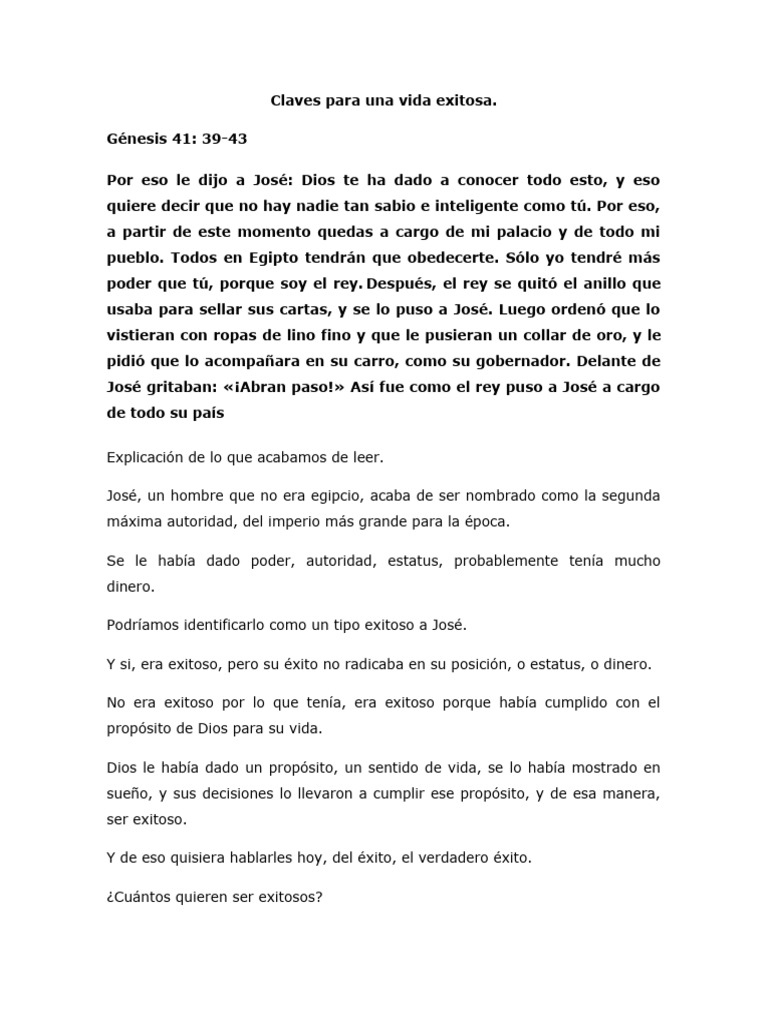 Claves Para Una Vida Exitosa. | PDF