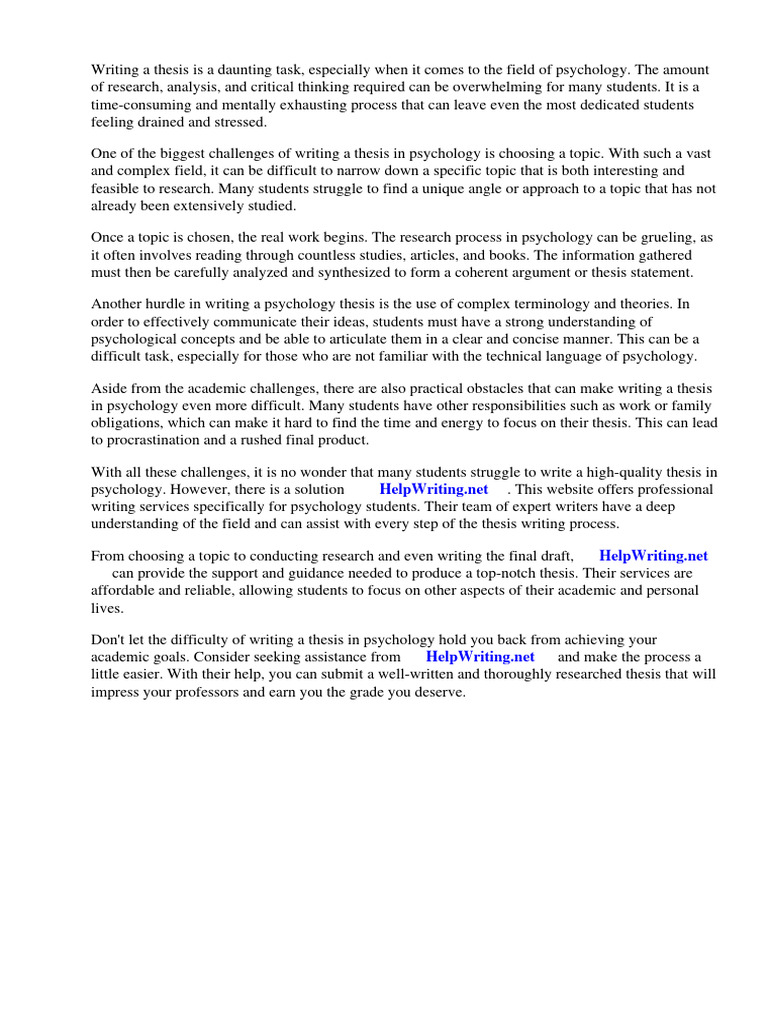 Term Paper in Psychology | PDF | Psychology | Essays