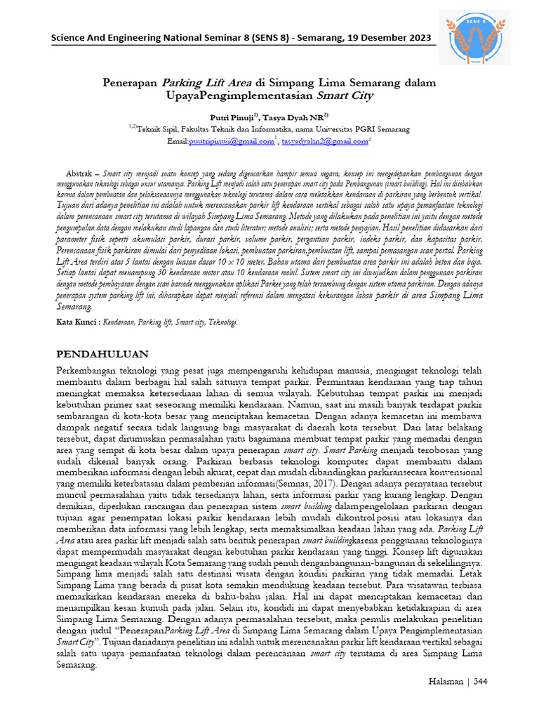 Penerapan Parking Lift Area Di Simpang Lima Semarang Dakam Upayah ...