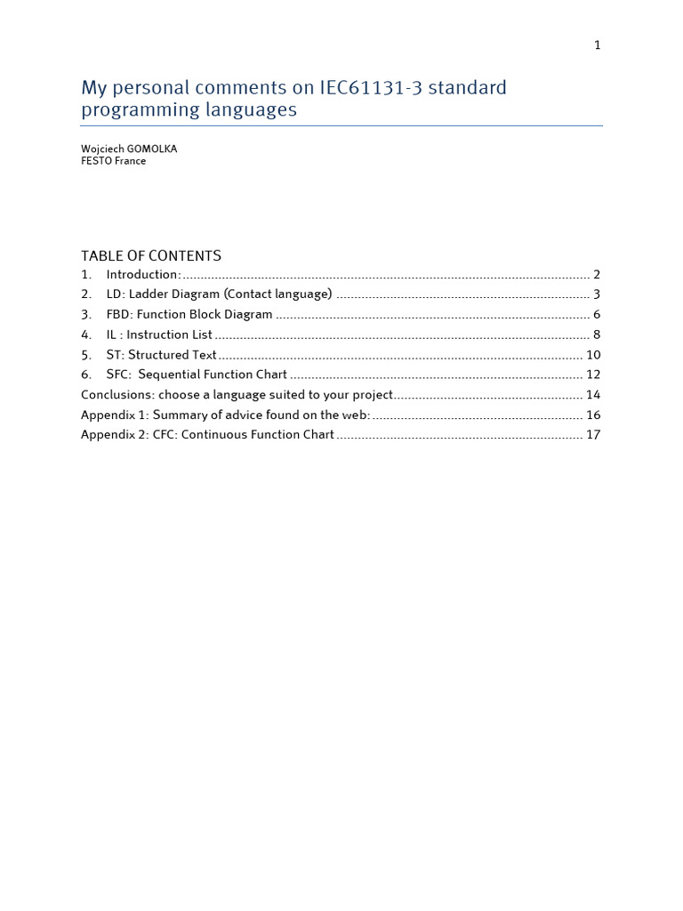IEC61131-3 PLC Programming Languages Guide | PDF | Computer Program | Programming