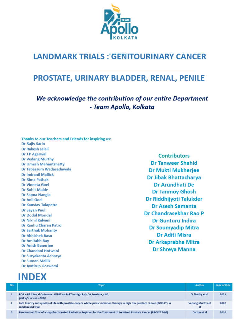 Landmark Trials Genitourinary Compilation | PDF | Prostate Cancer ...