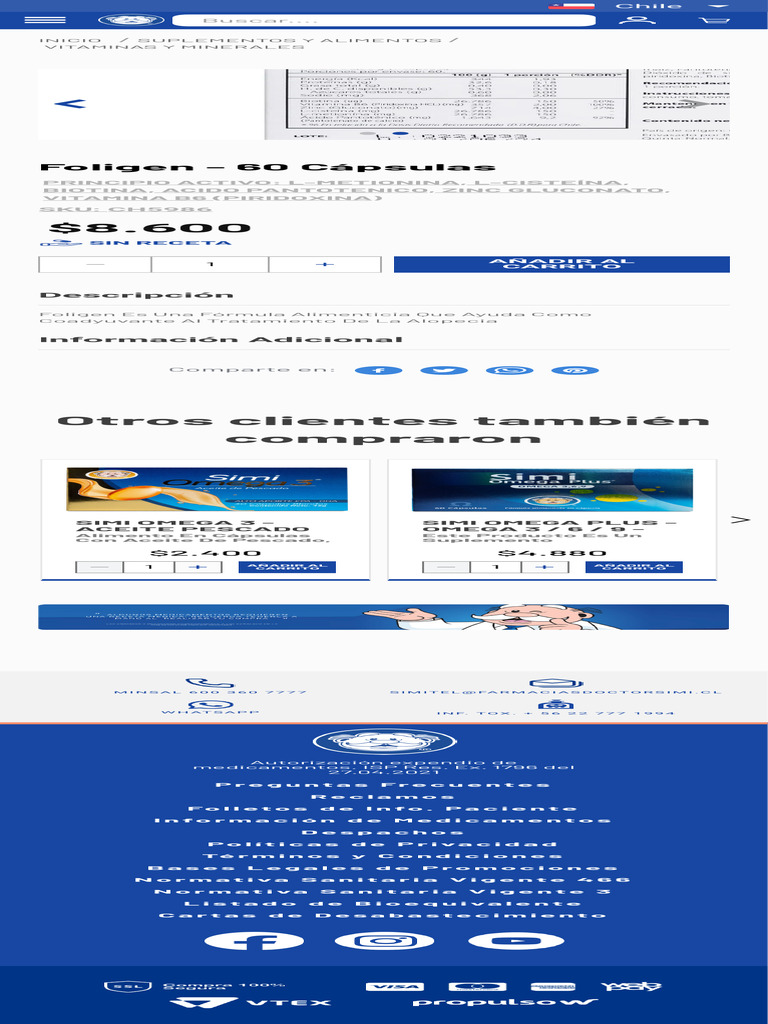 Foligen - 60 Cápsulas | PDF