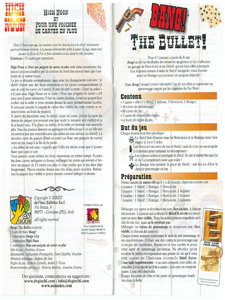 Règles BANG-The Bullet | PDF