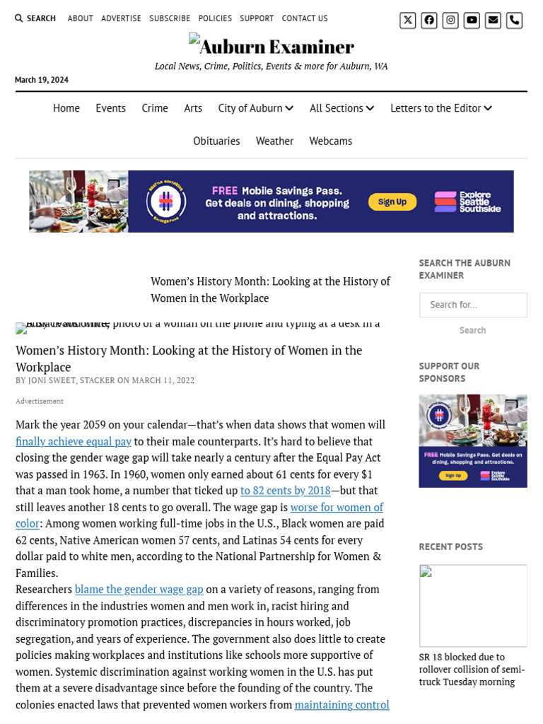 Womens History Month Looking at The History of Women in The Workplace ...