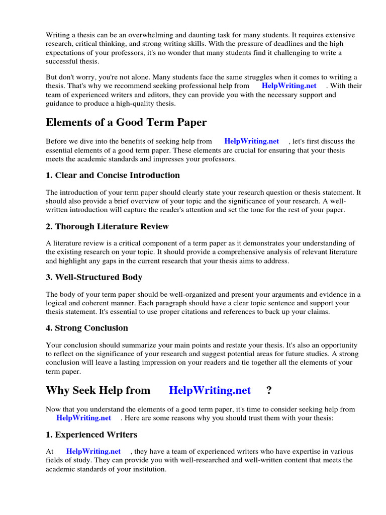 Elements of A Good Term Paper | PDF | Essays | Citation