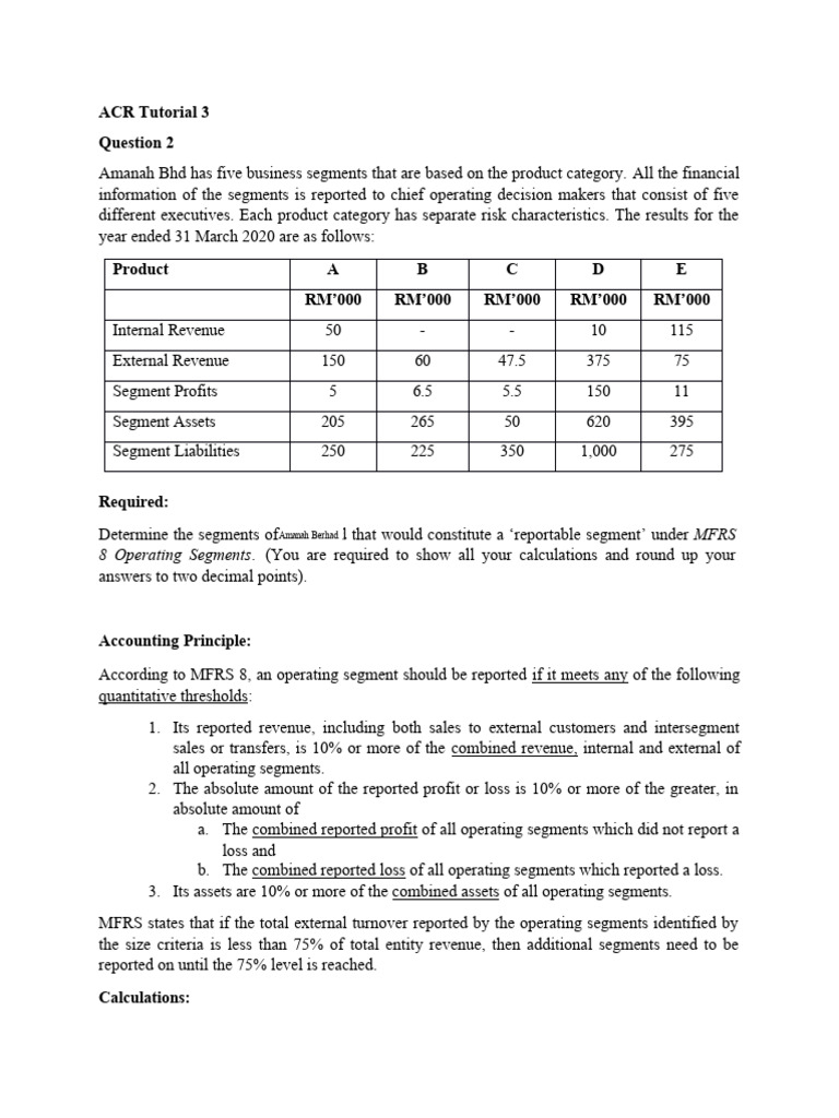ACR Tutorial 3 (Group 3) | PDF | Revenue | Corporations