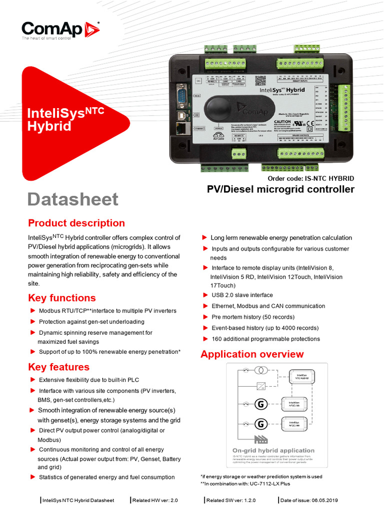 InteliSys Hybrid Datasheet | PDF | Hybrid Vehicle | Mains Electricity