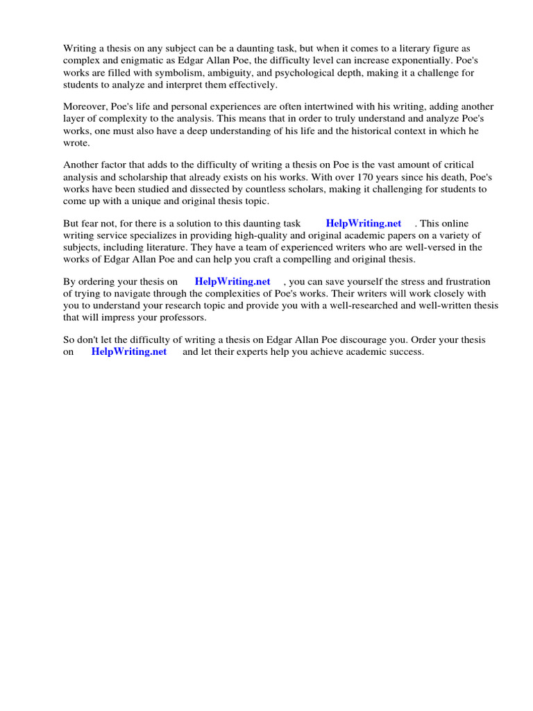 Term Paper On Edgar Allan Poe | PDF | Edgar Allan Poe | The Raven