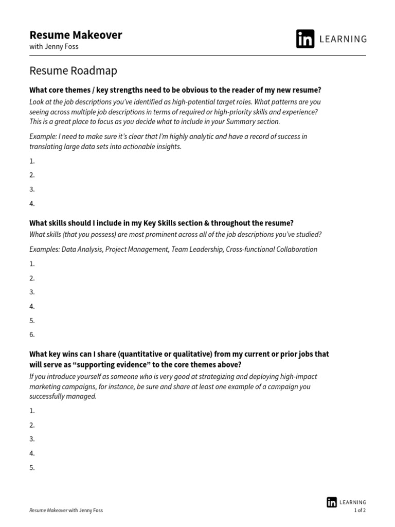 Resume Roadmap Template | PDF