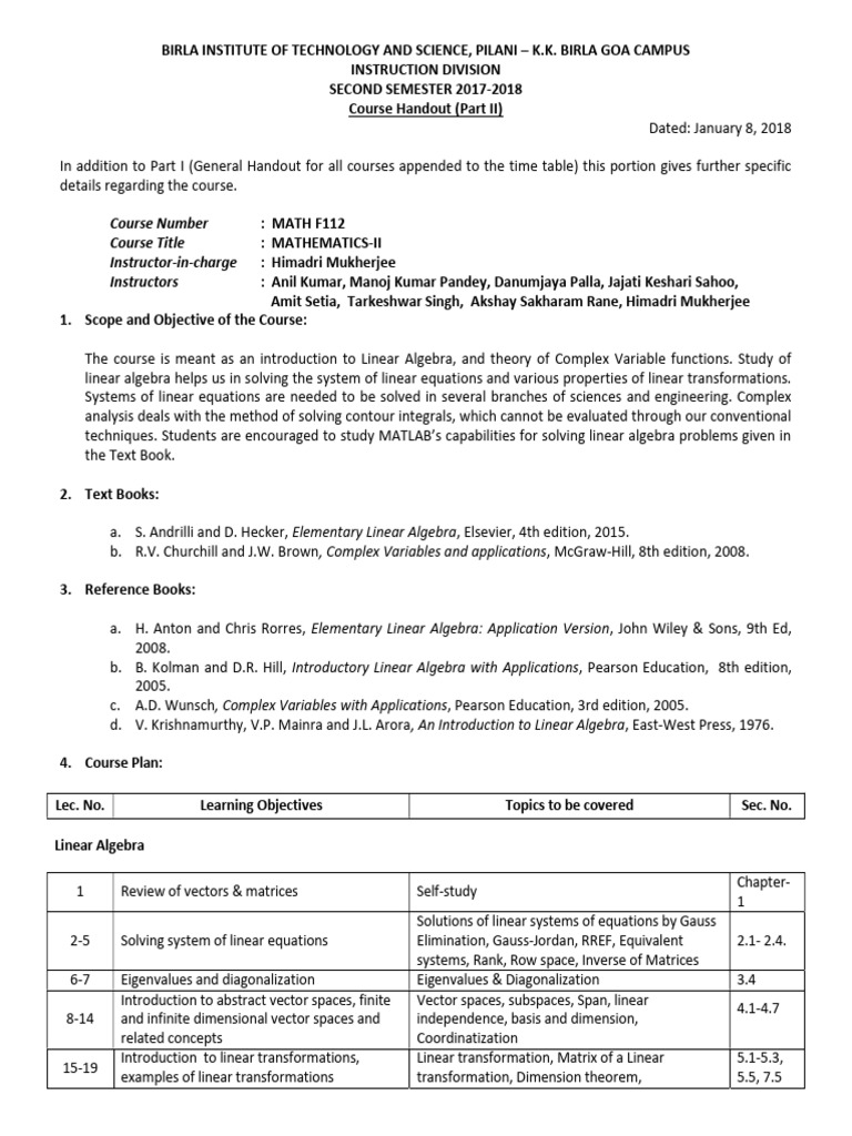 MATHF112 Math2 | PDF | Complex Number | Vector Space MATHF112 Math2 | PDF | Complex Number | Vector Space