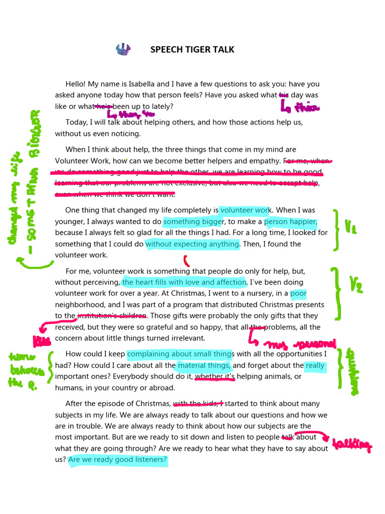 Speech Tiger Talk Isa Di Pietro - Edited | PDF | Empathy
