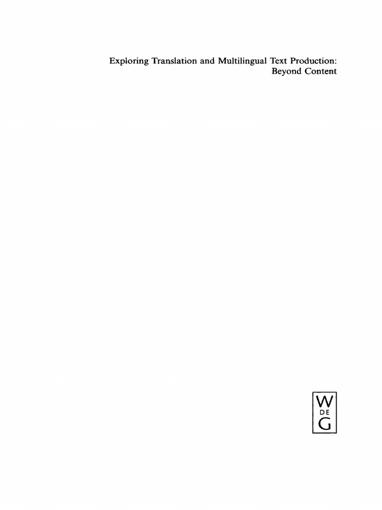 Erich Steiner, Colin Yallop - Exploring Translation and Multilingual Text Production - Beyond ...