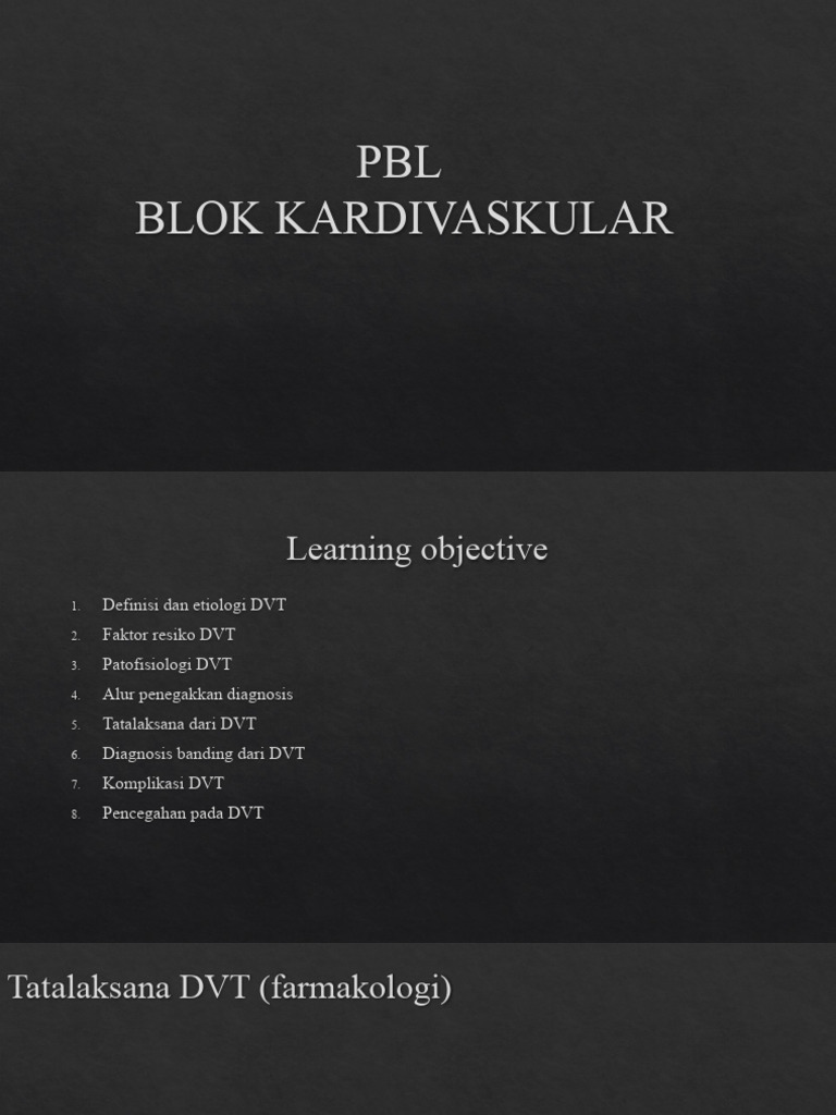 Tatalaksana DVT | PDF | Vein | Thrombosis