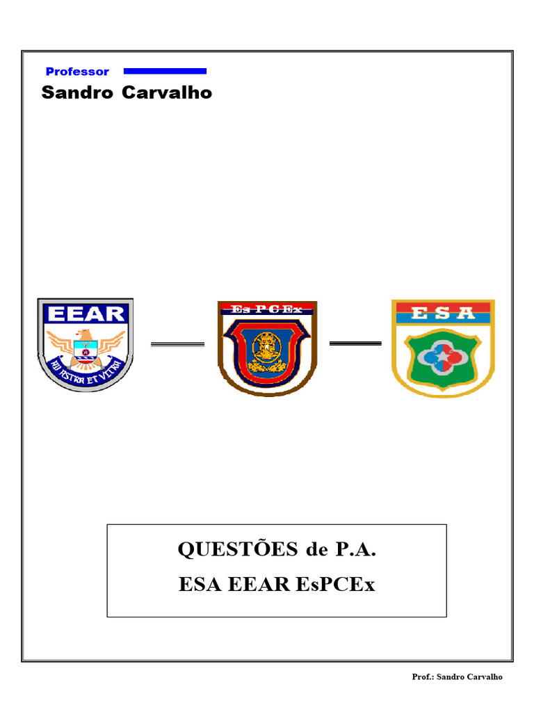Exercicios de PA ESA EEAR EsPCEx Lista 1 | PDF | Sequência | Triângulo