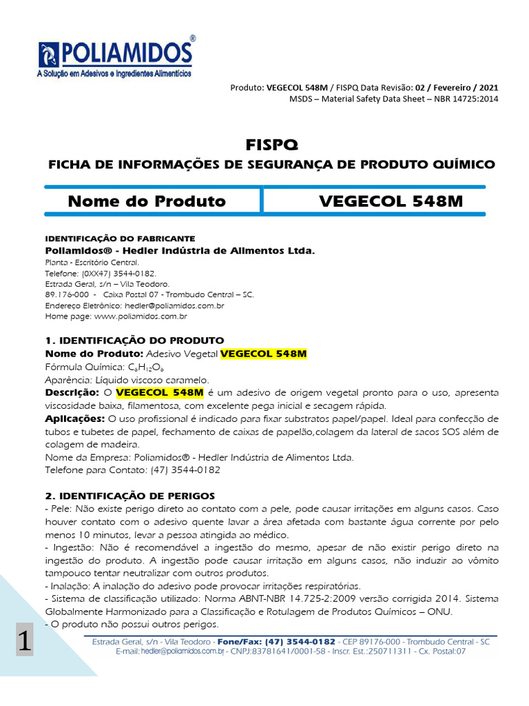 Fispq Vegecol | PDF | Embalagem e rotulagem | Ambiente natural