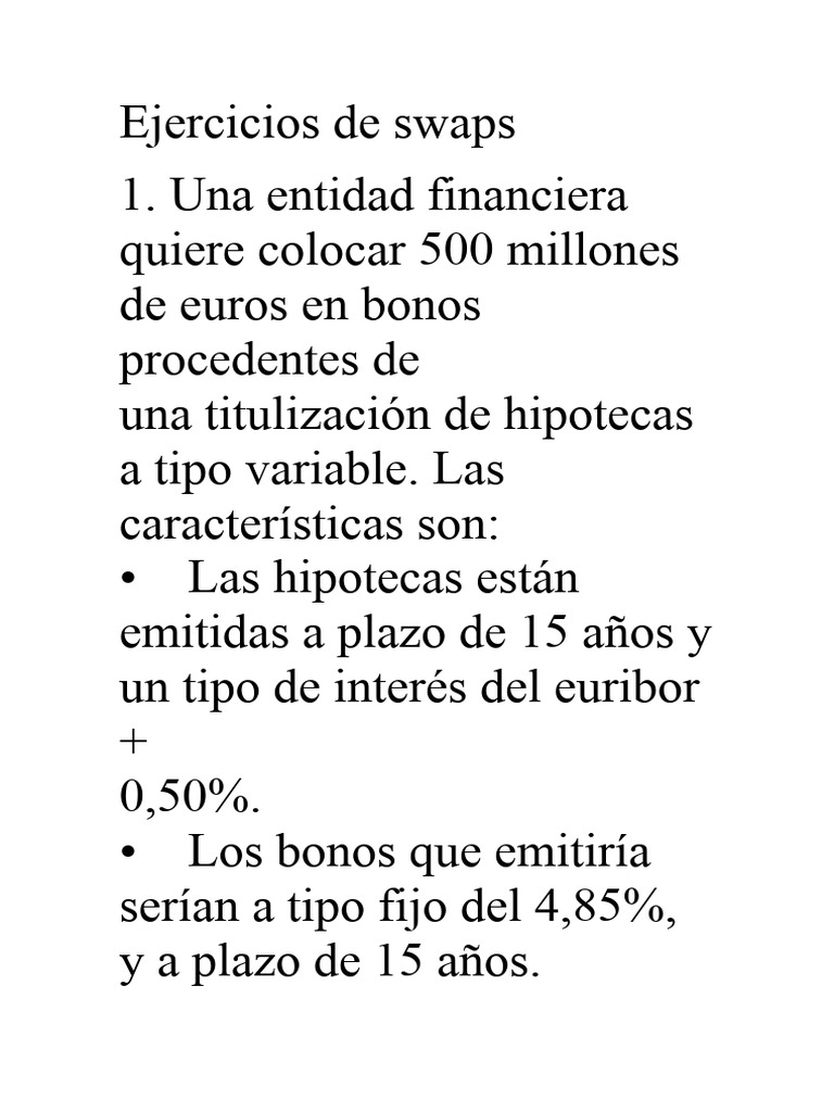 Ejercicios de Swaps | PDF | Swap (Finanzas) | Tasas de interés