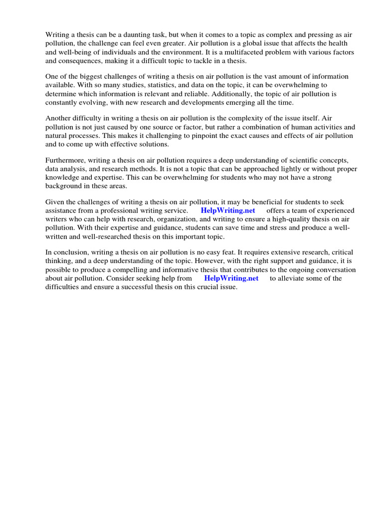 Air Pollution Term Paper Topics | PDF | Air Pollution | Particulates