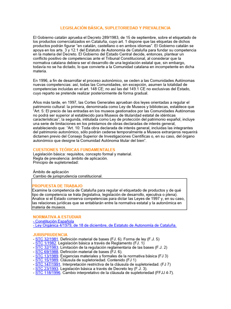 CA So Practico Estado Autonomic o | PDF | Cataluña | Gobernancia