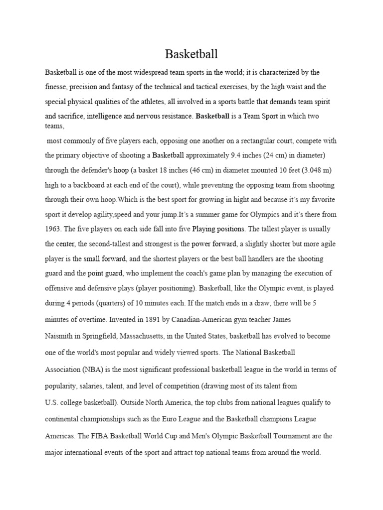 Basketball | PDF | Sports | Athletic Sports