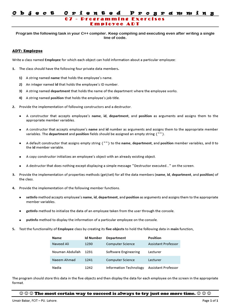 ADT Employee | Download Free PDF | Method (Computer Programming) | Programming