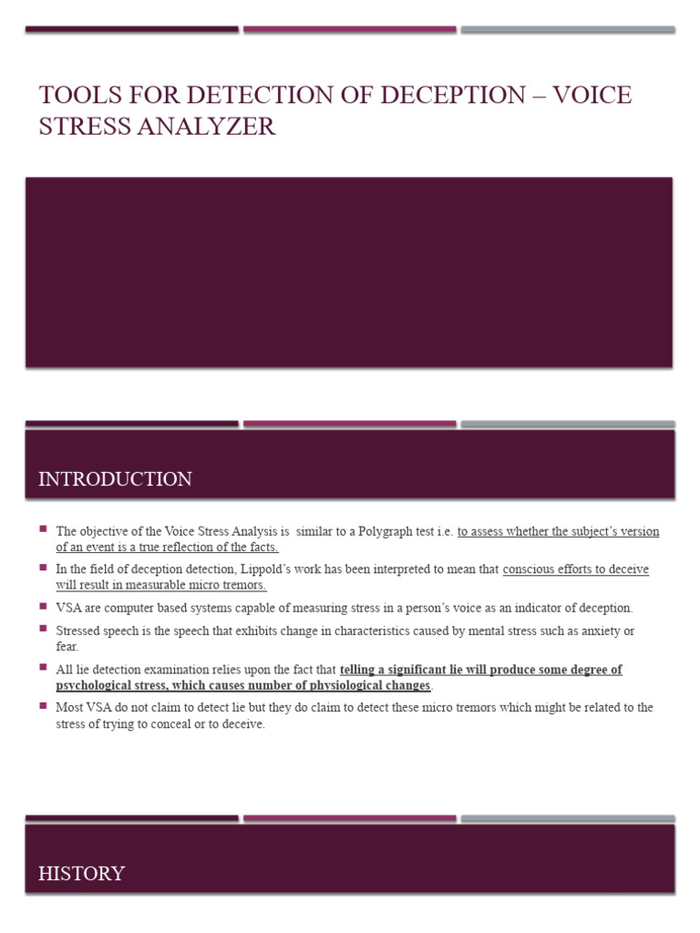 Voice Stress Analyzer: Deception Detection | PDF | Electromyography | Psychology