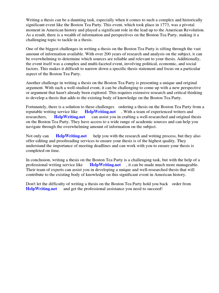 Term Paper On Boston Tea Party | PDF | British Colonization Of The ...
