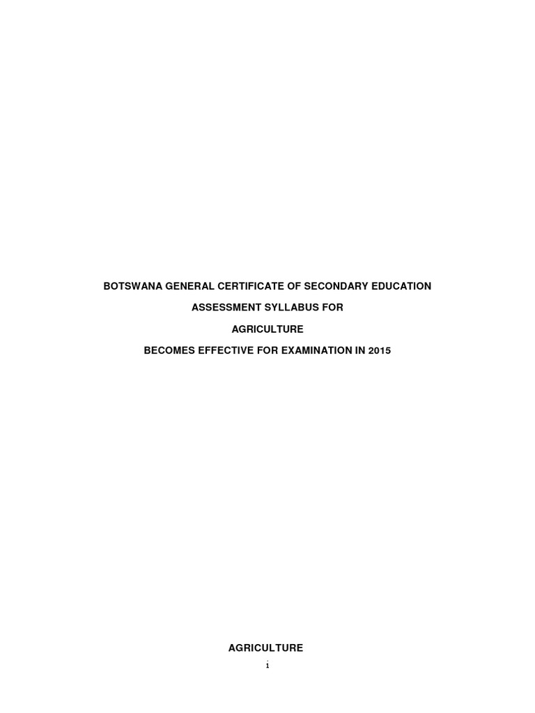 Assessment Syllabus Ammended BGCSE Agriculture | PDF | Vegetables ...