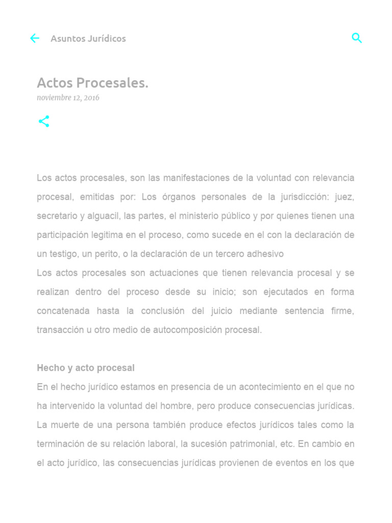 Actos Procesales: Definición y Clasificación | PDF | Ley procesal ...