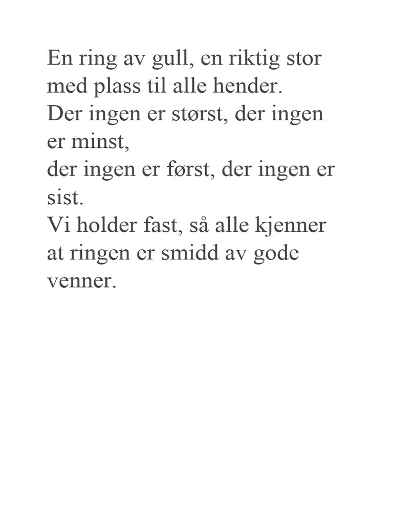 En Ring Av Gull, Dikt | PDF