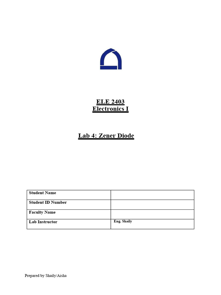 Zener Diode Characteristics Lab Report | PDF | Electrical Network | Resistor