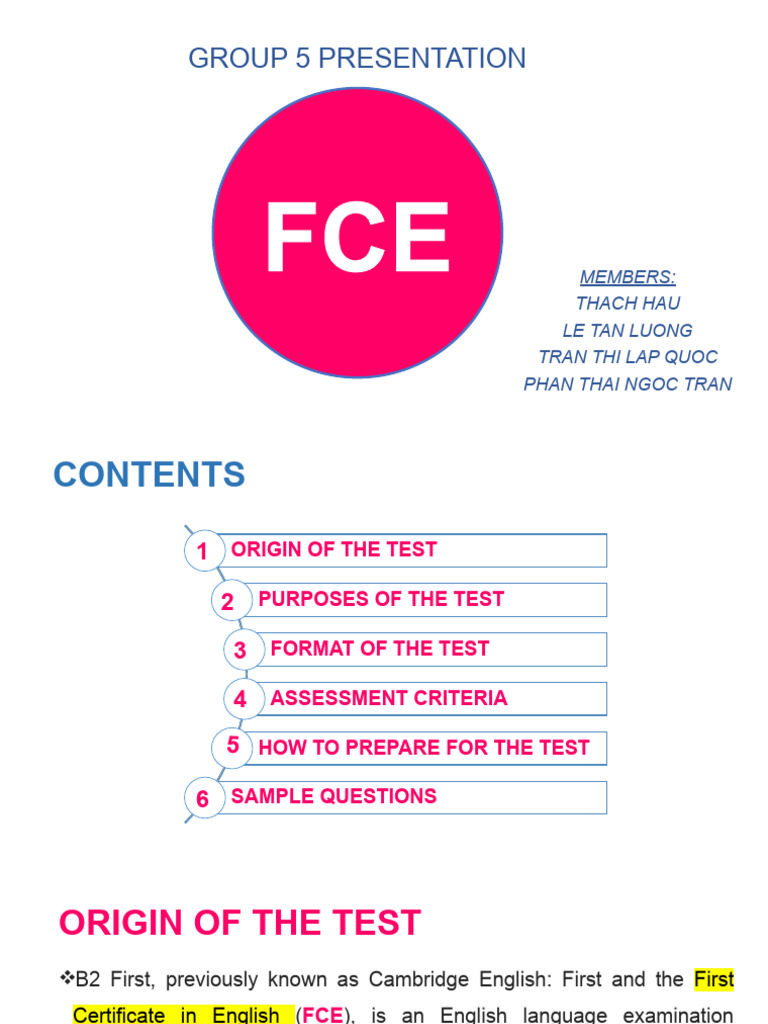 GROUP 5 - FCE (Autosaved) | PDF | Standardized Tests | Educational ...
