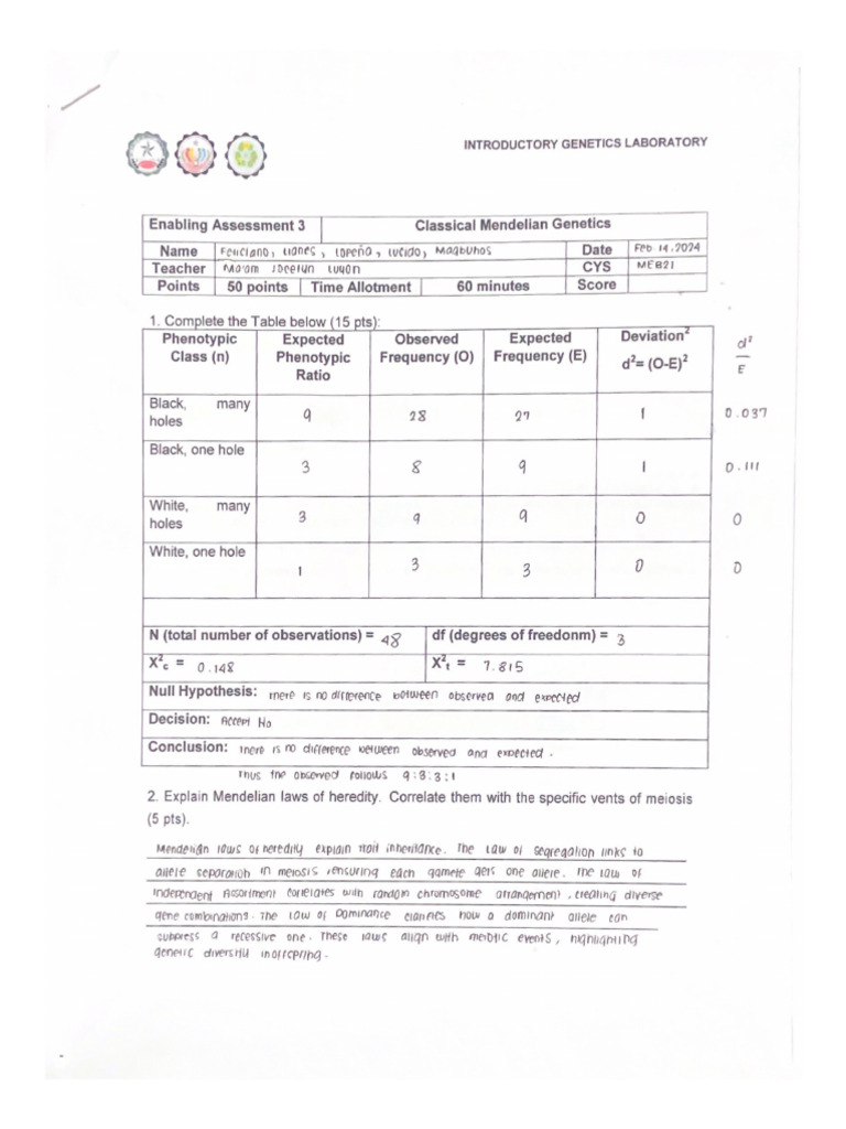 Group 3 Ea3 Classical Mendelian Genetics | PDF