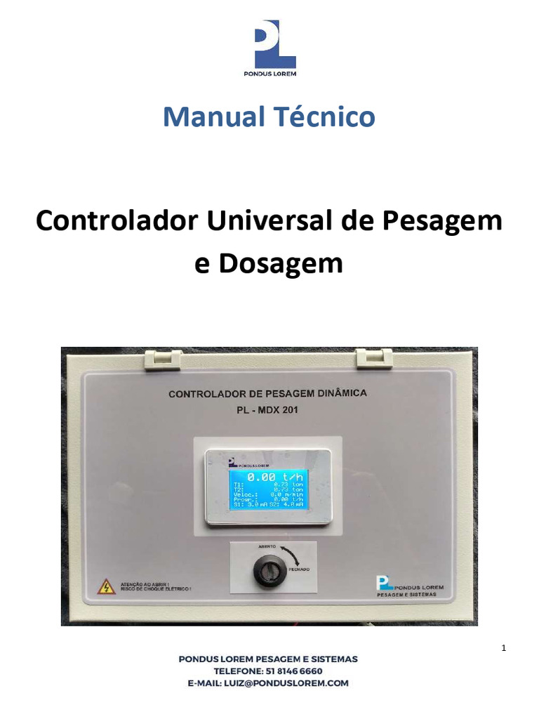 Manual Controlador Universal Pondus PLMDX-201 Versão 1.2 | PDF | Fonte de energia | Engenharia ...