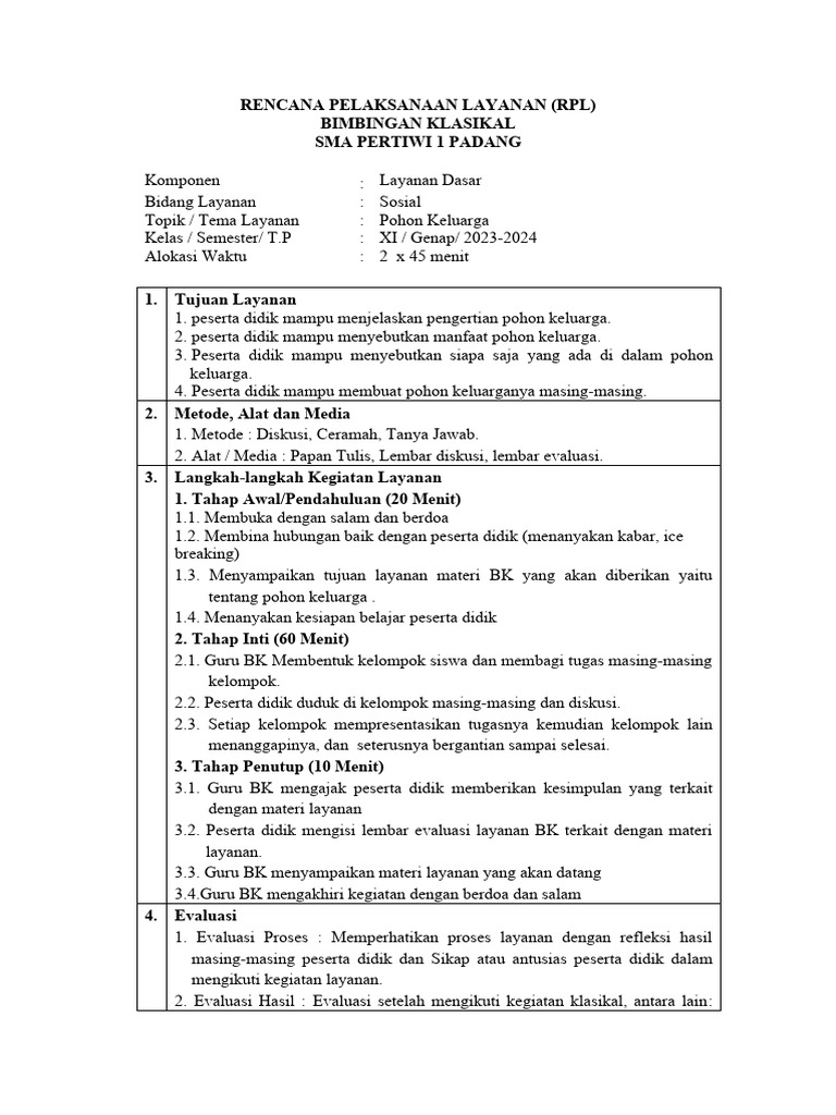 Bimbingan Pohon Keluarga SMA | PDF | Karier & Perkembangan