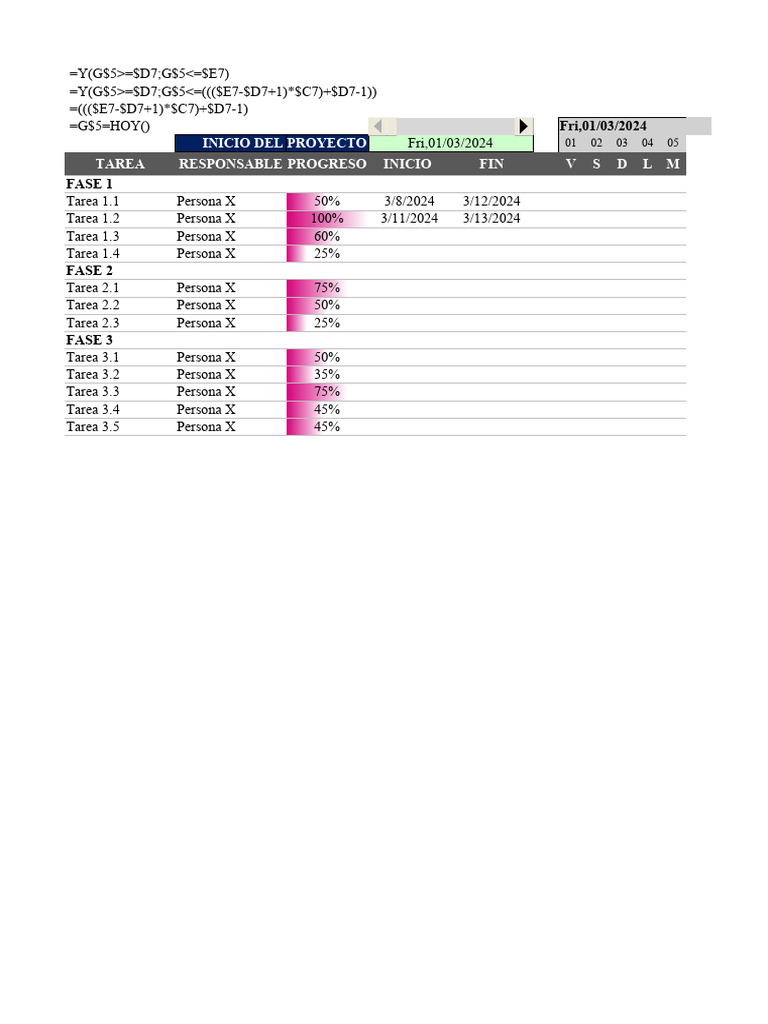 Diagrama de Gantt Manual | PDF | Métodos y materiales de enseñanza