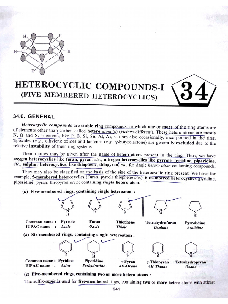 Structure of Heterocyclic Compound | PDF