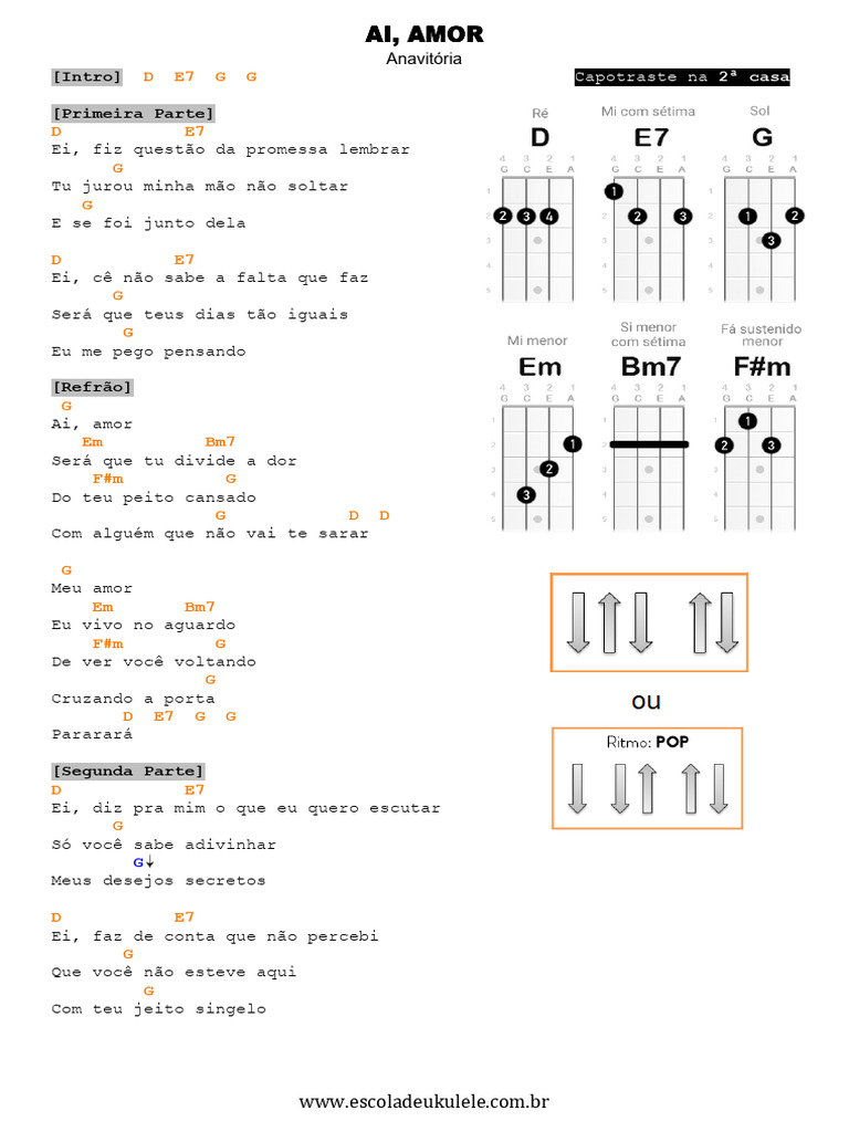 Ai, Amor (Anavit Ria) em D | PDF