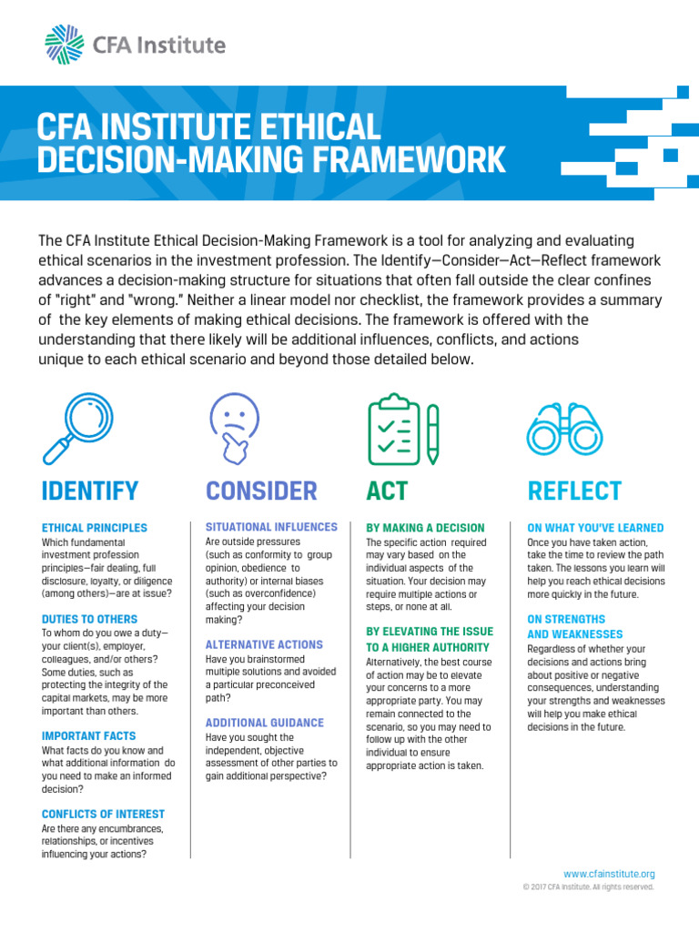 Ethical Decision Making Framework Download Free Pdf Decision Making