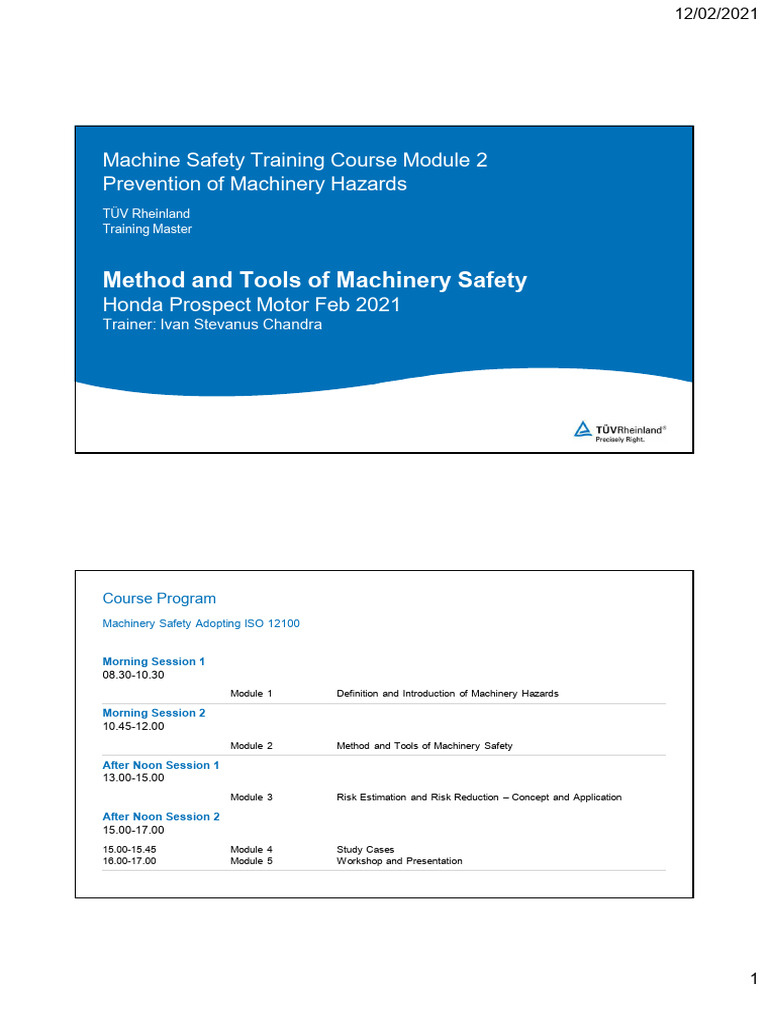 Module 2 - Method For Machinery Risk Assessment 2021 Rev.1 | PDF | Risk ...