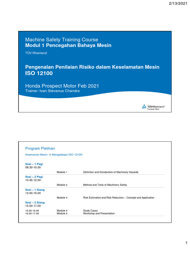 Module 1-Introduction of Risk Assessment in Safety of Machinery - ISO ...