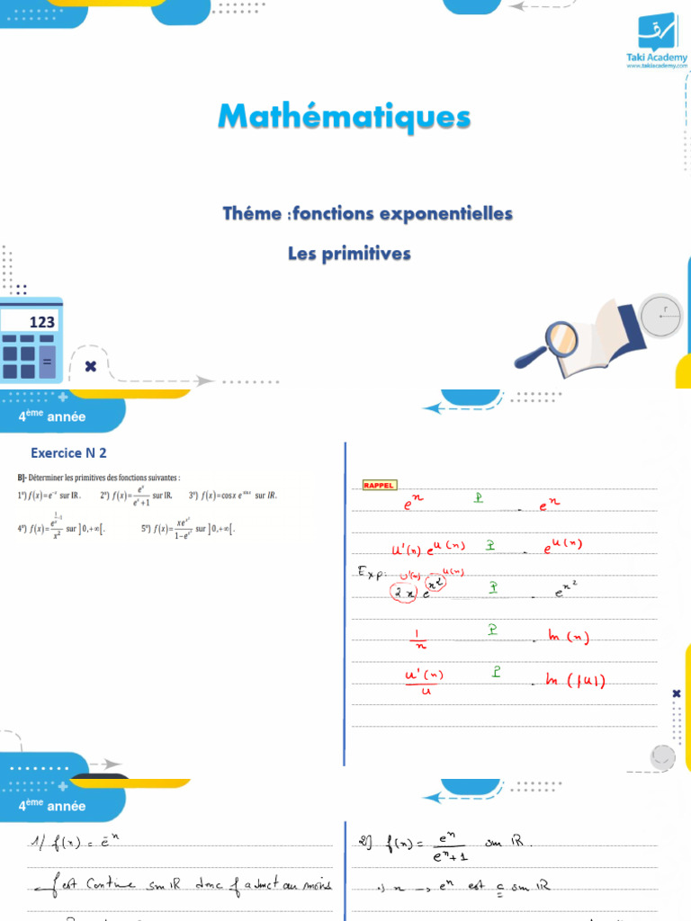 Correction-Exercice 2 (Les Primitives) | PDF | Teaching Methods ...