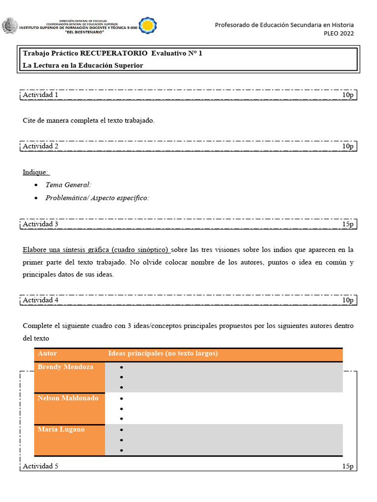 TP Recuperatorio PLEO | PDF | Aprendizaje