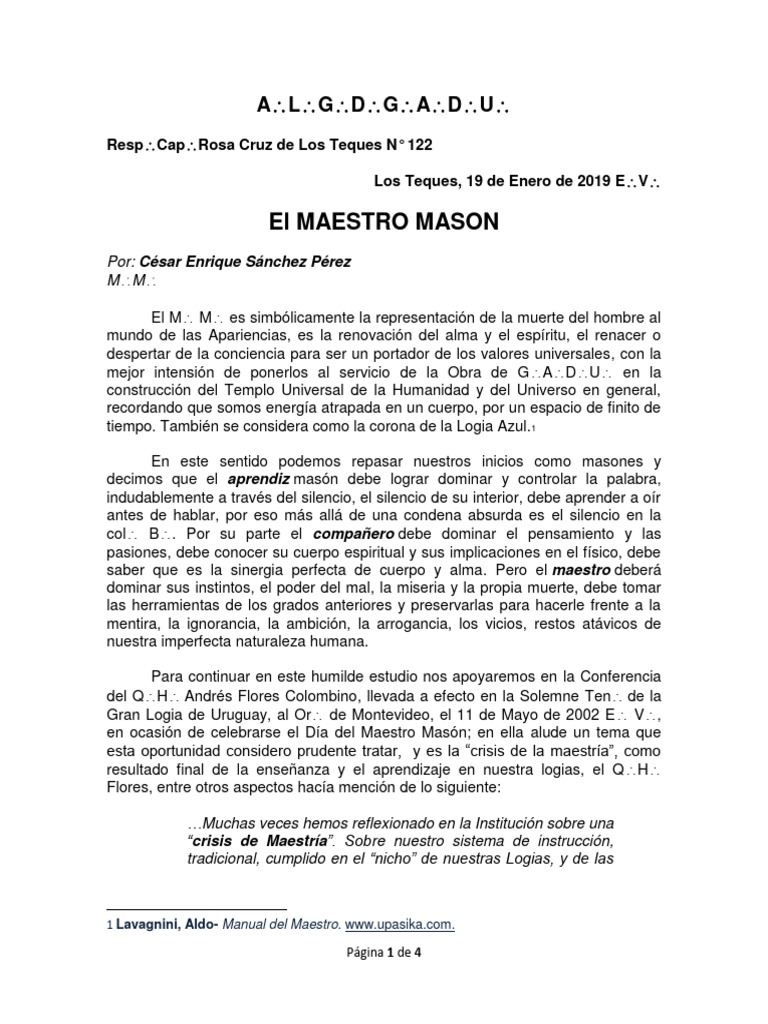 El Maestro Mason | PDF | Masonería | Alma