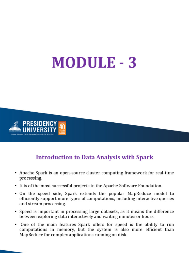 Module 3 | PDF | Apache Spark | Apache Hadoop Module 3 | PDF | Apache Spark | Apache Hadoop